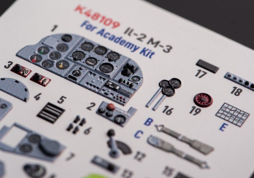 Kelik K48109 1/48 IL-2M3 interior 3D decals for Academy/Accurate ...
