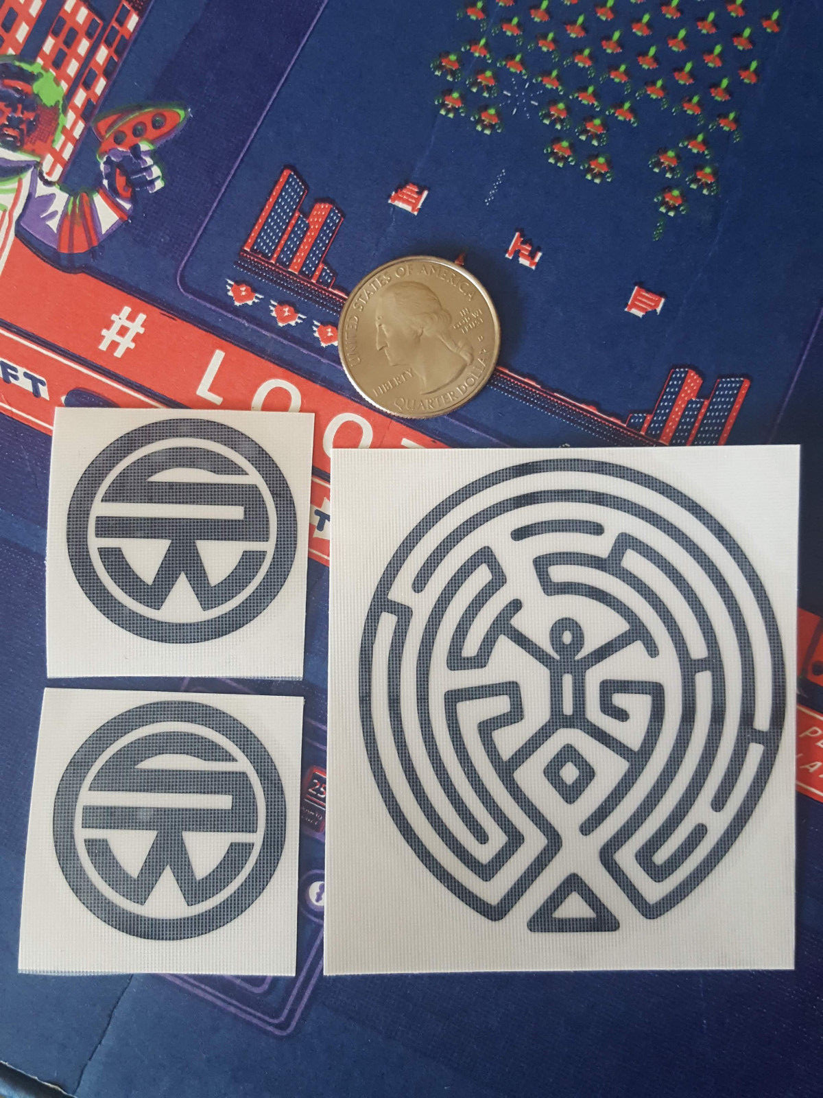 x3 Pack Westworld Maze / Shogun World Small Black Vinyl Decals/Stickers ...
