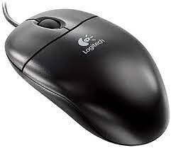 Logitech M-SBF90 852362-B000 BLACK WHEEL MOUSE PS/2 Wired Optical Mouse ...