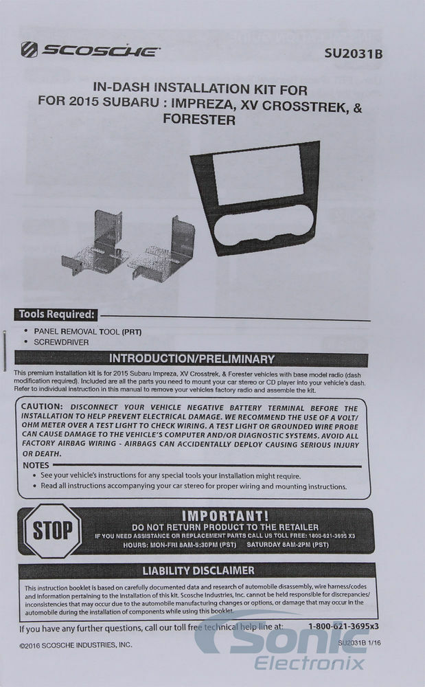 Scosche+SU2031B+Radio+Installation+Kit for sale online | eBay