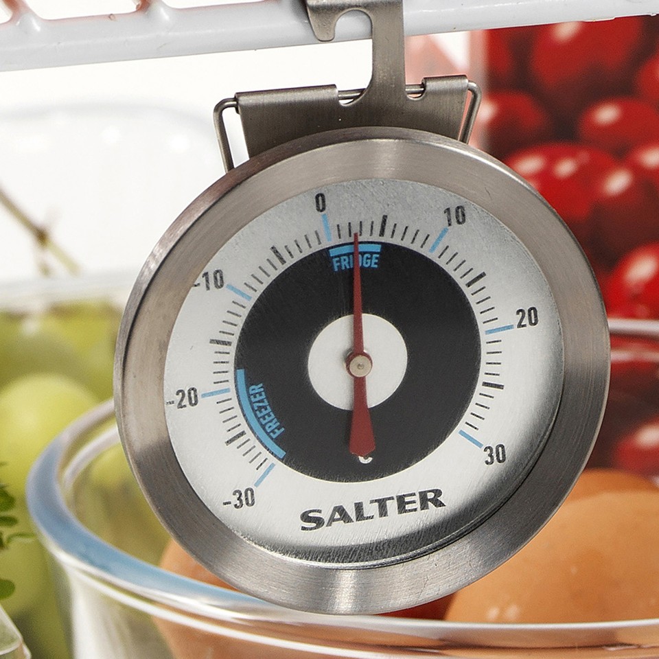 Salter Fridge/Freezer Thermometer Analogue Stainless Steel Food Safety ...