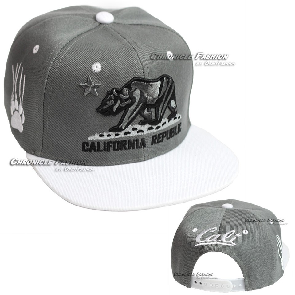 California Republic Baseball Cap Snapback Adjustable Hat Cali Hip Hop ...
