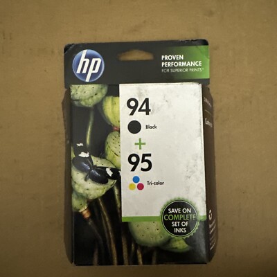 x2 New OEM HP 94 & 95 in BOX black Color Ink Pack set C9354Fn C8765WN ...