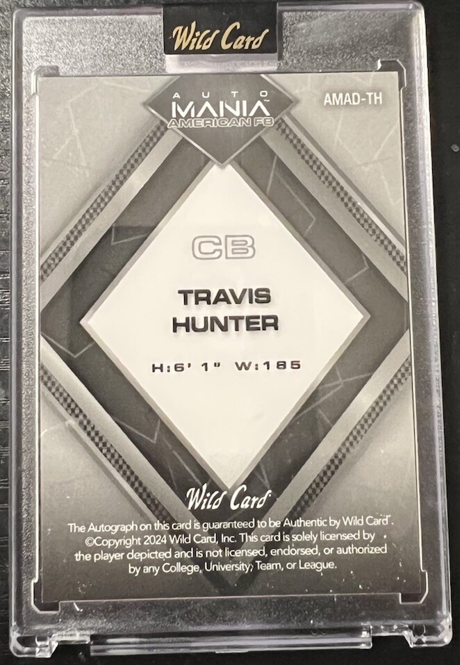 2024 Wild Card Auto Mania Football Auto 1/1 Travis Hunter #AMAD-TH ...
