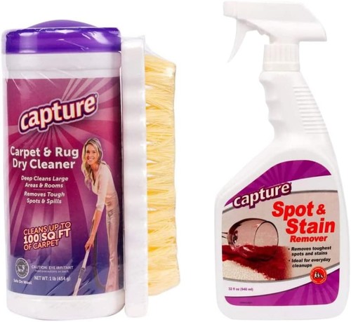 Capture Carpet & Rug Dry Cleaner (1 lb) Spot and Stain Remover (32 oz ...