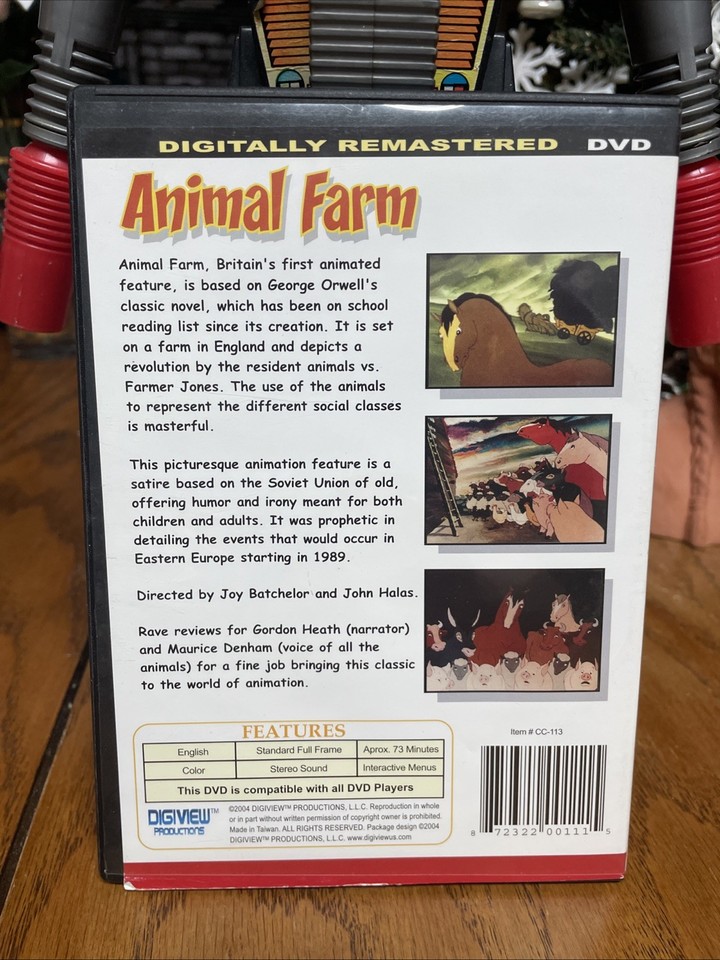 Animal Farm DVD 1954 Animated Feature Film Movie George Orwell Gordon ...