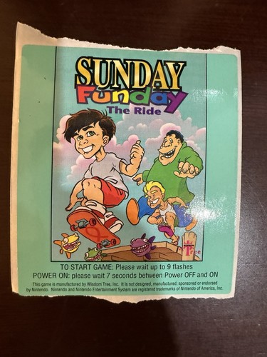 Sunday Funday: The Ride - Original Cartridge Label (NES, 1995) | Wisdom ...