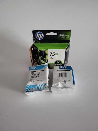 GENUINE HP 75XL INK TRI-COLOR 2 PACK (2014) D4260 D4360 J5740 J6450 ...