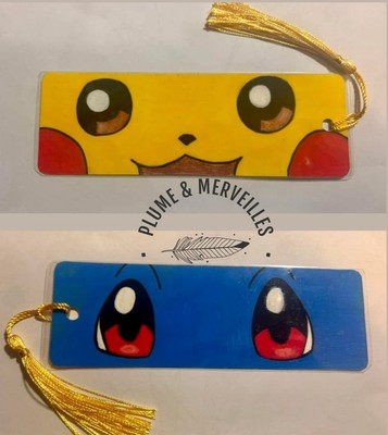 Marque page fait main Pokémon Starter Recto verso 15/5 cm, peint et ...