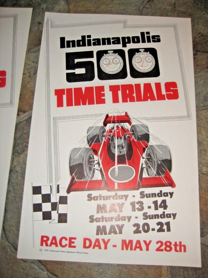 Lot 10 Original Vintage 1978 Indianapolis 500 Indy Time Trials Race Car ...