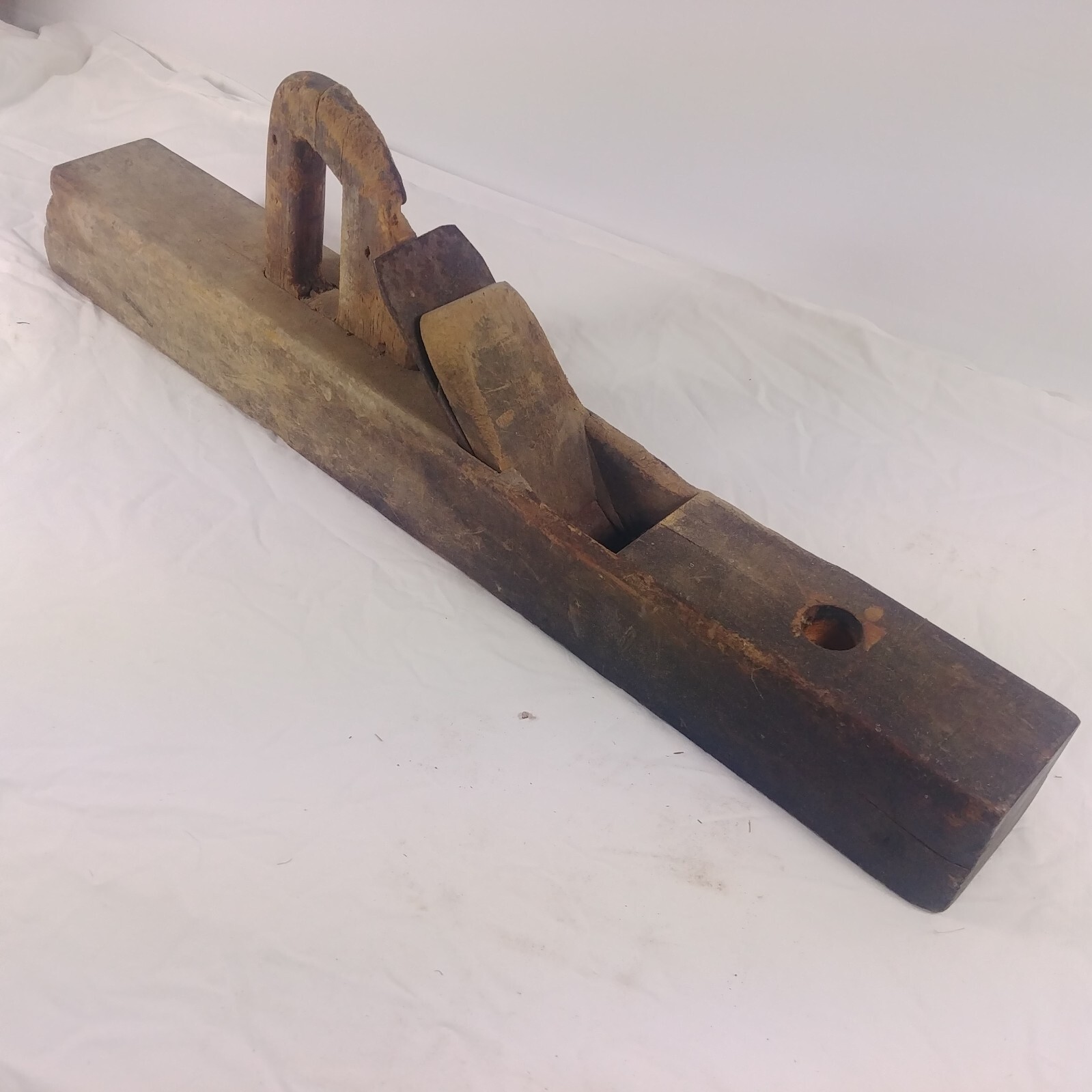 Wooden Block Plane 26" Long Solid Wood Vintage Antique Woodworking Tool ...