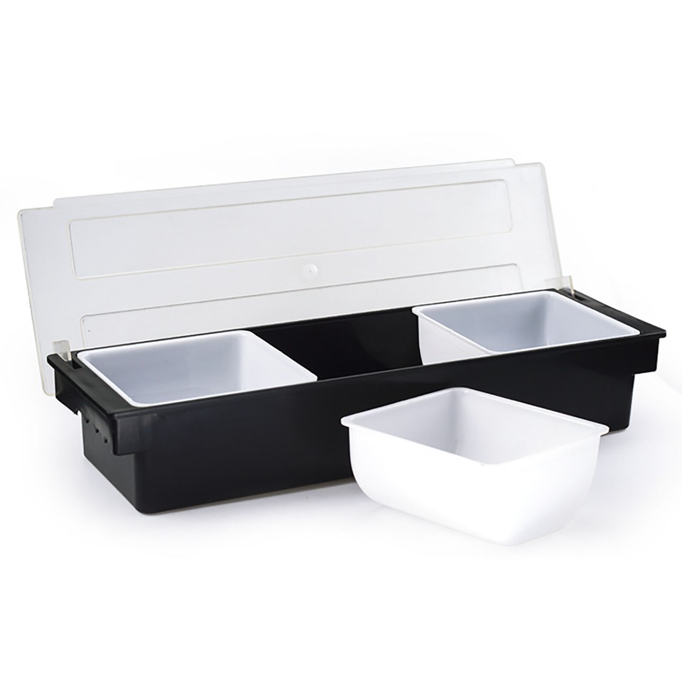3 Tray Condiment Dispenser Compartment, Chilled Server Bar Fruit Caddy ...