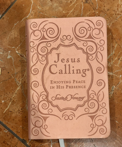 JESUS CALLING ENJOYING PEACE IN HIS PRESENCE PINK LEATHER SARAH YOUNG ...
