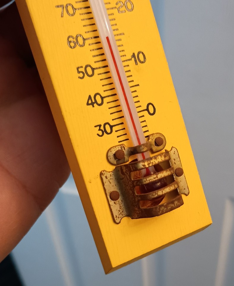 VINTAGE Span WOODEN THERMOMETER WALL MOUNTED FAHRENHEIT & CELSIUS | eBay UK