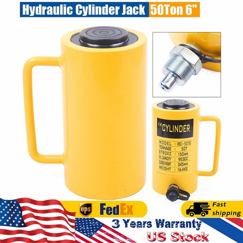 50 Ton Hydraulic Cylinder Jack Solid Ram 150mm/6 inch Stroke Single ...