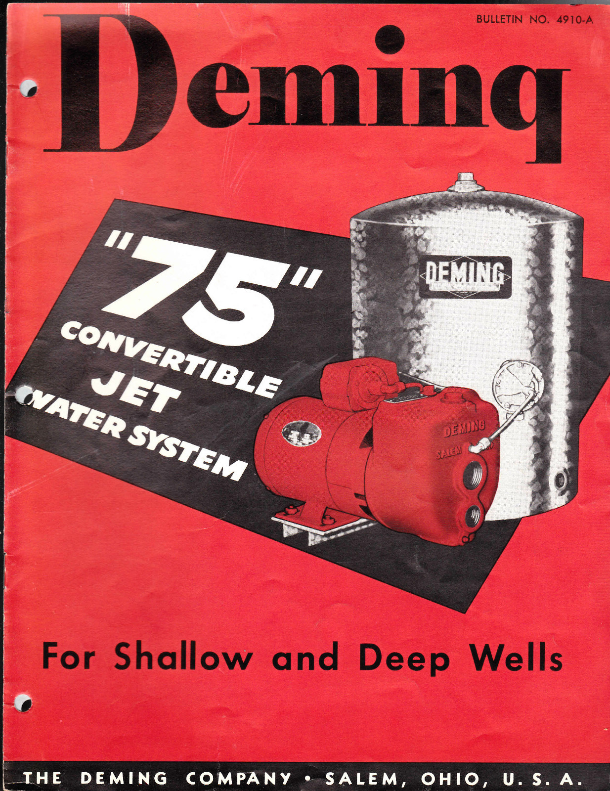 Deming Convertible Jet Water System Brochure (Salem Ohio) 1957 | eBay