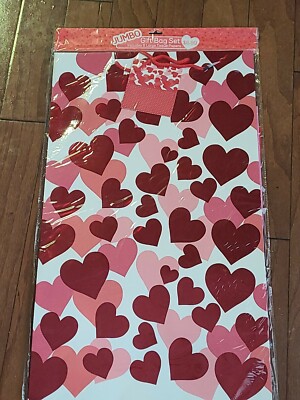 Happy Valentine's Day Jumbo Gift Bag set (24x14× base 8) includes ...