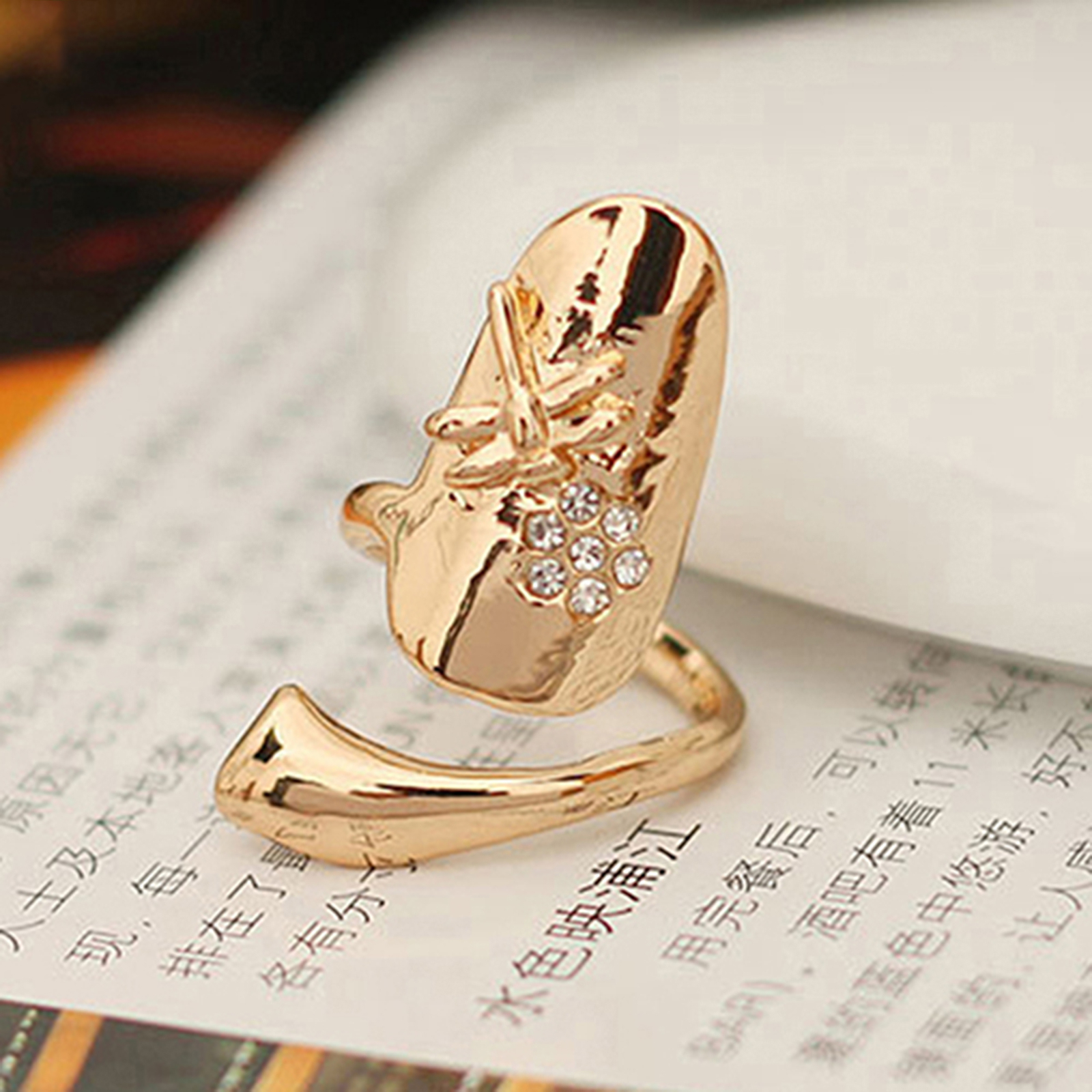 1pc Open Ring Easy to Take Wear Resistant Women Finger Nail Ring Bright ...