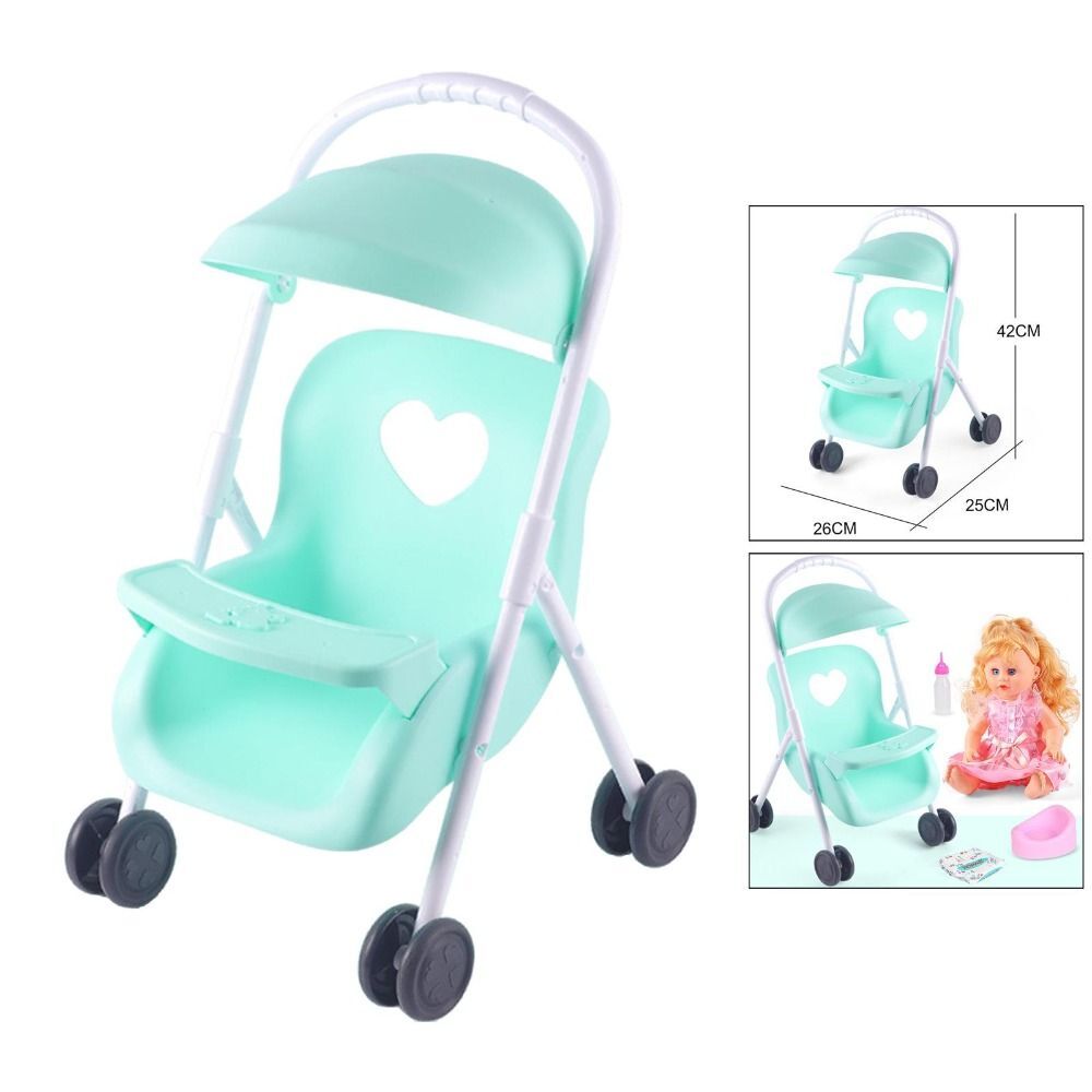Gift Simulation Baby Stroller Plastic Tiny Pushchair Collapsible Pram ...