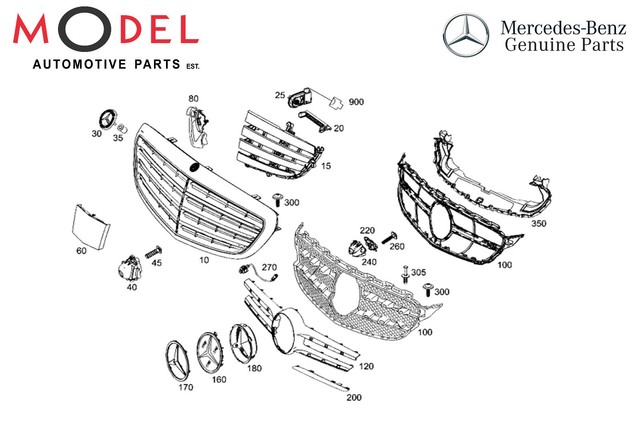 MERCEDES-BENZ GENUINE C-CLASS W205 Front Radiator Grille A2058804202 | eBay