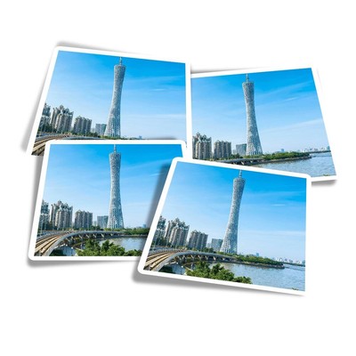 4x Vinyl Stickers Canton Tower China Architecture #63046 | eBay UK