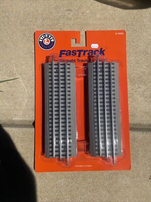 Lionel O FasTrack Track w/Roadbed 3-Rail Straight 10in 24.5cm pkg(4) 6 ...
