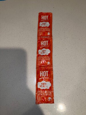3 EMPTY UNCUT TACO BELL SAUCE. All 3 packets are connected to each ...