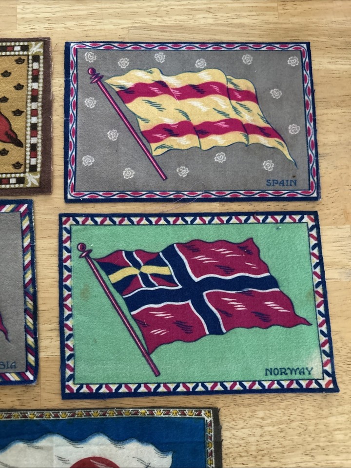 Lot 8 Vintage Cigar Tobacco Felts Flags Countries | eBay