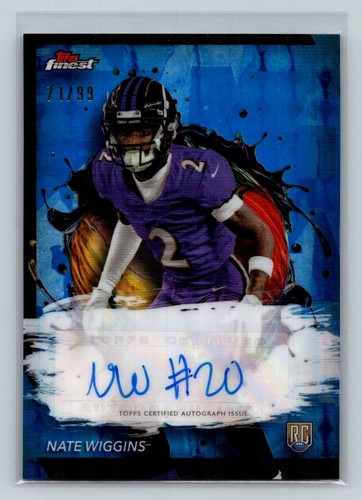 2024 Finest #RFA-NW Nate Wiggins Rookie Autographs Blue Geometric ...