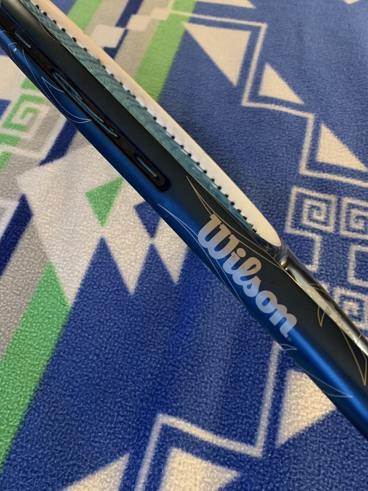WILSON NCODE W6 BLUE STEEL GRAPHITE TENNIS RACQUET 4 3/8 FRESH STRINGS ...