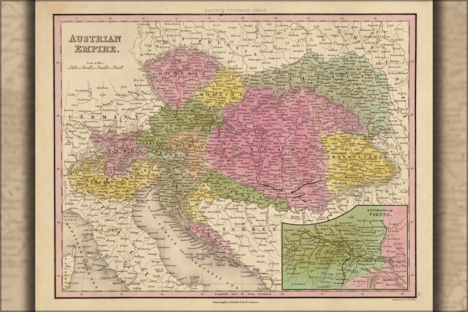 Poster, Many Sizes; Map Of Austrian Empire 1844 Austria | eBay