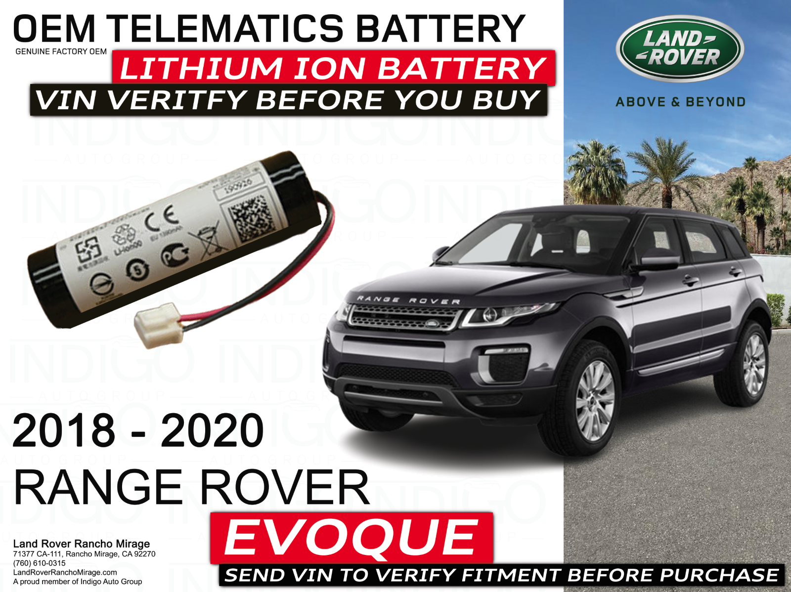 2018-2020 RANGE ROVER VELAR GENUINE LAND ROVER TELEMATICS OEM BATTERY ...