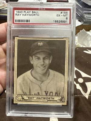 1940 Play Ball Ray Hayworth PSA 6 EX-MT #155 High# Giants 1935WSC 15Yrs ...
