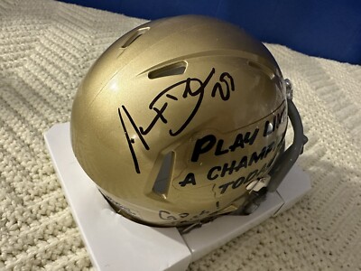Mike Autry Denson Signed Mini Helmet Autographed Notre Dame Fighting ...