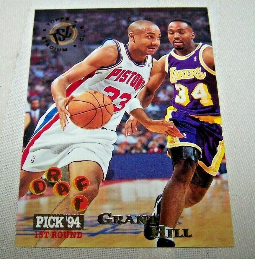1994 95 TOPPS STADIUM CLUB #195 GRANT HILL ROOKIE CARD DETROIT PISTONS ...