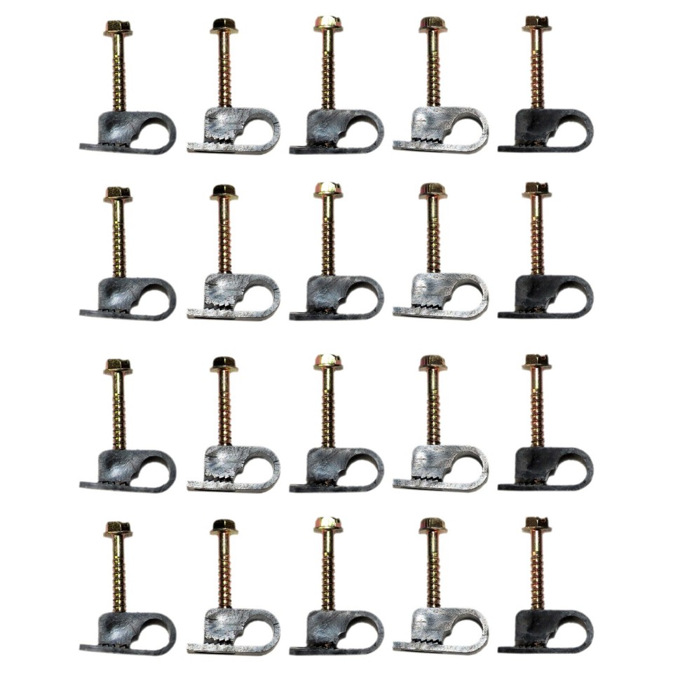 Coax Cable Flex Screw Clips BLACK or WHITE Coaxial RG6 RG59 RG7 RG11 ...