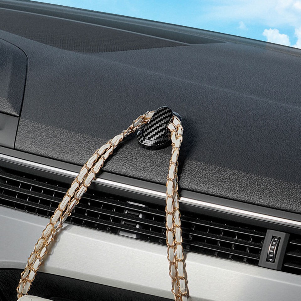 2x Carbon Fiber Hook Accessories Car Interior Dashboard Hooks Holder ...
