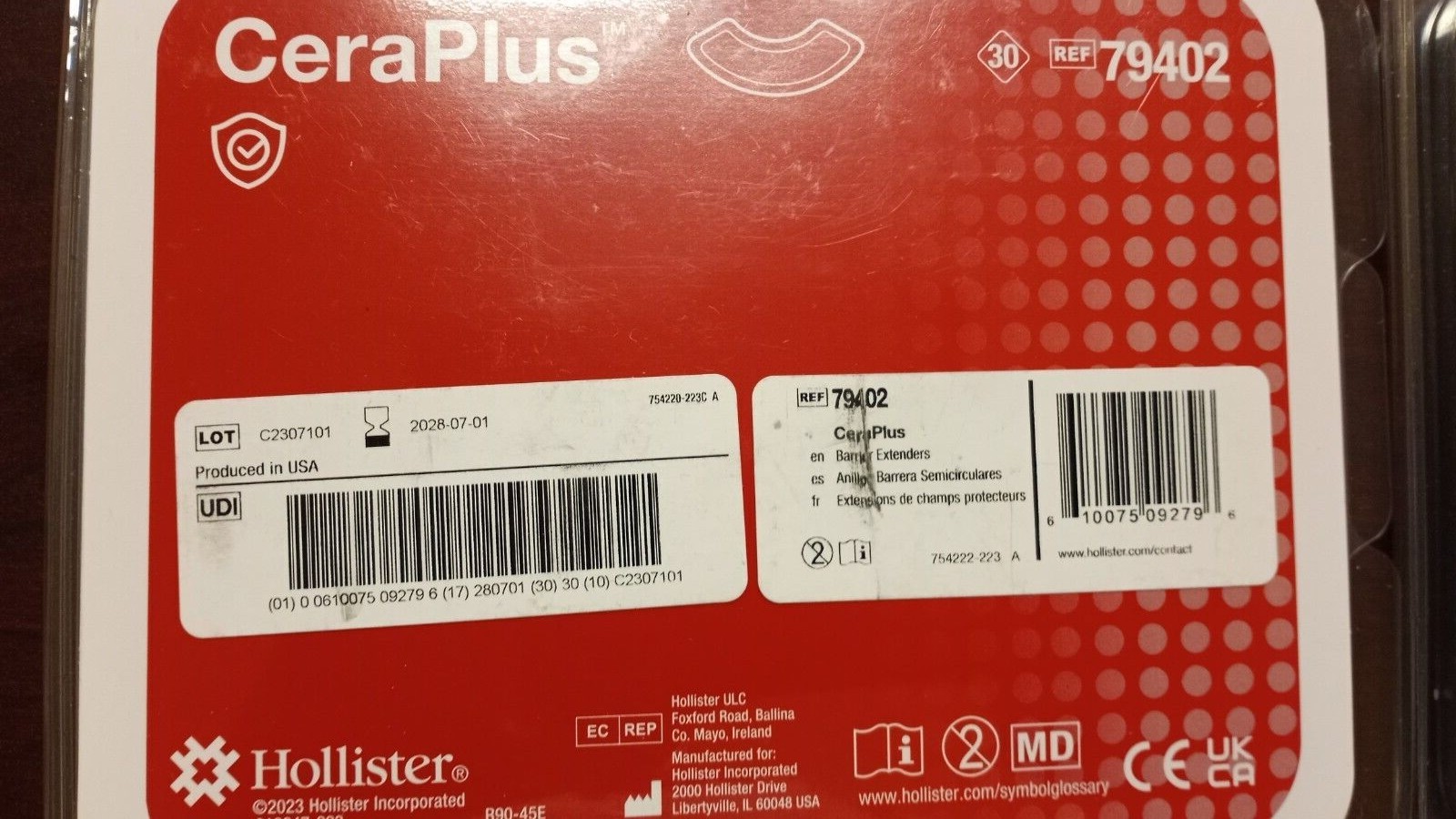 30 Hollister (CeraPlus) 79402 Barrier Extenders EXP: 04/01/2028 - Brand ...