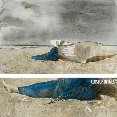 36W"x24H" RESTING ON CAPE MAY BOAT by ROBERT WYETH - SEA BEACH CHOICES ...
