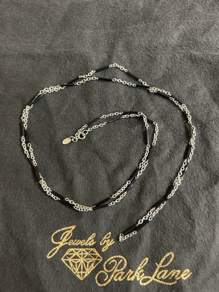 Vintage 1970's Signed Park Lane JET SET Silver Tone 52" Necklace J157 ...