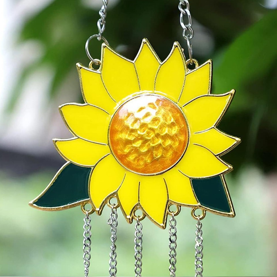 Sunflower Wind Chimes Flower Pendant for Garden Patio Yard Balcony ...