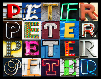 PETER Name Poster featuring photos of actual sign letters | eBay