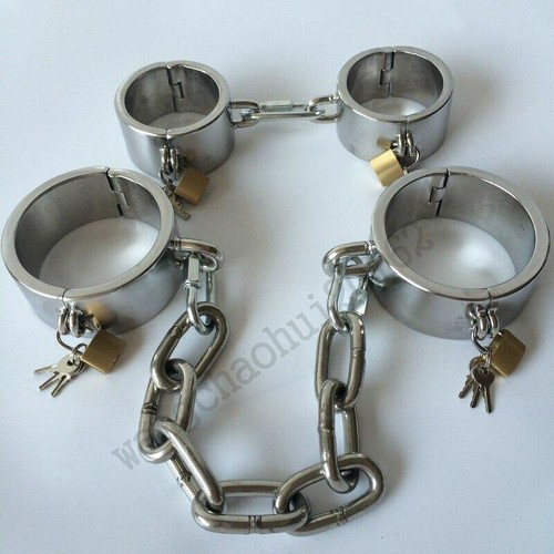 Heavy Duty Male&Female Stainless Steel Handcuffs Wrist Ankle Leg Cuffs ...