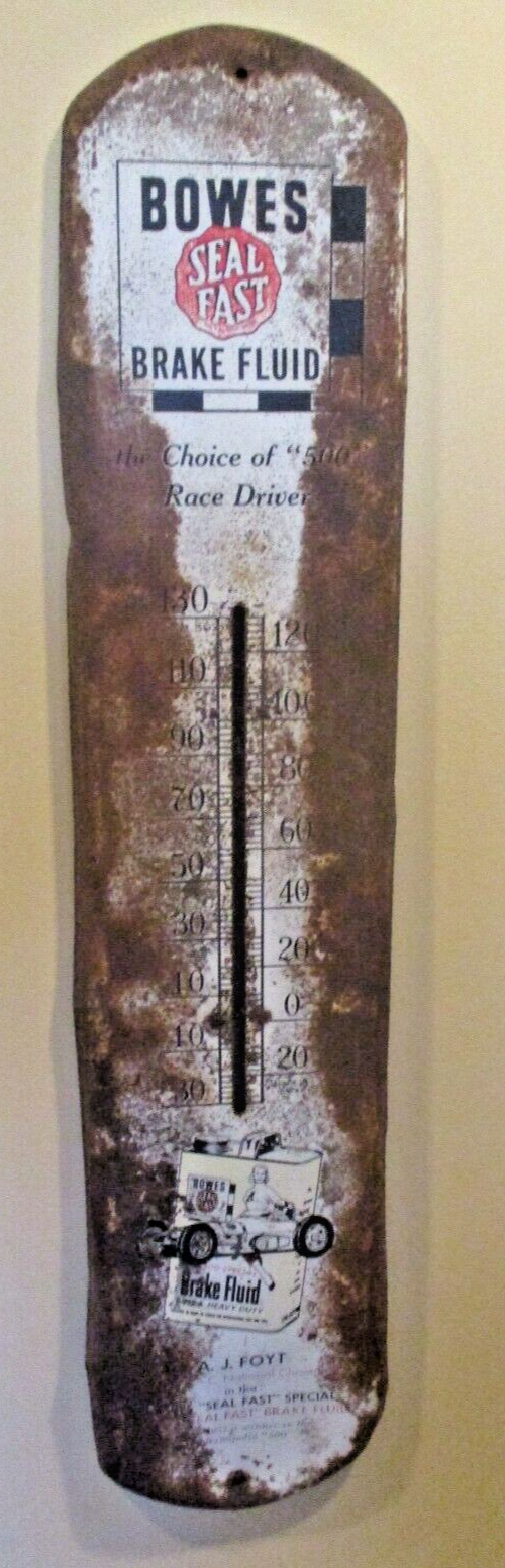 A.J. Foyt BOWES Seal Fast Brake Fluid Thermometer 39 x 8 SIGN ...