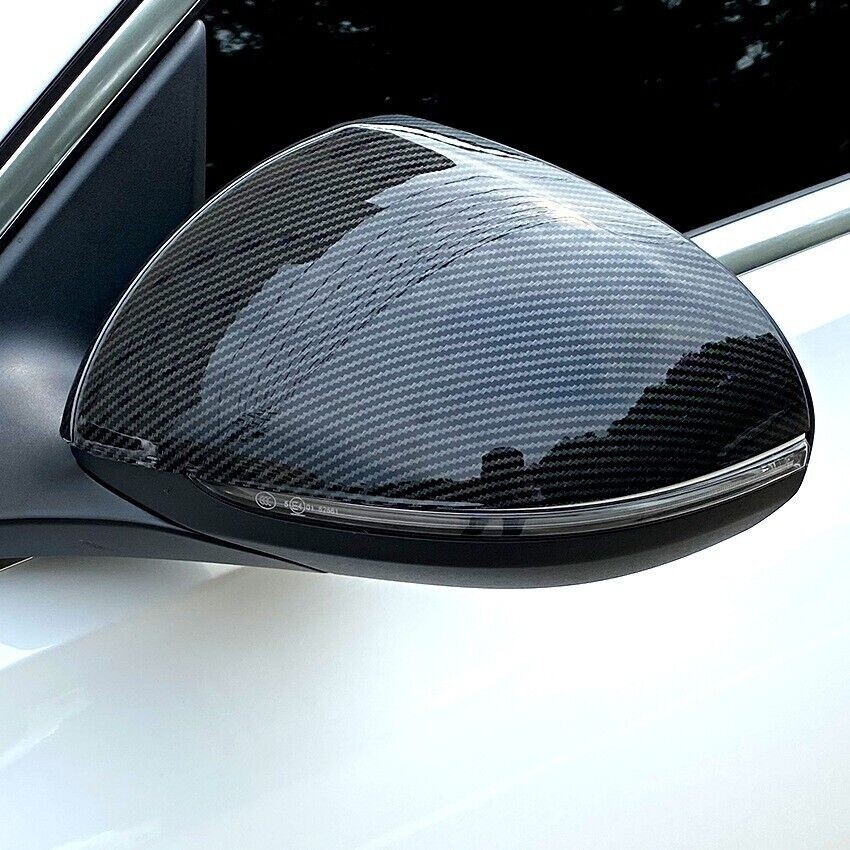 Gloss Carbon Fiber Print Side Mirror Caps Cover Fits 22-25 W206 C300 ...