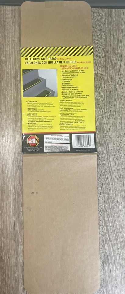 SKID GUARD 6 in. W X 24 in. L Black/Yellow Stair Tread New | eBay