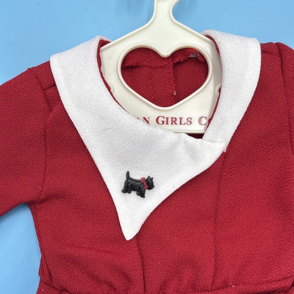 American Girl Doll Kit Kittredge Christmas Dress Red Scottie Dog ...