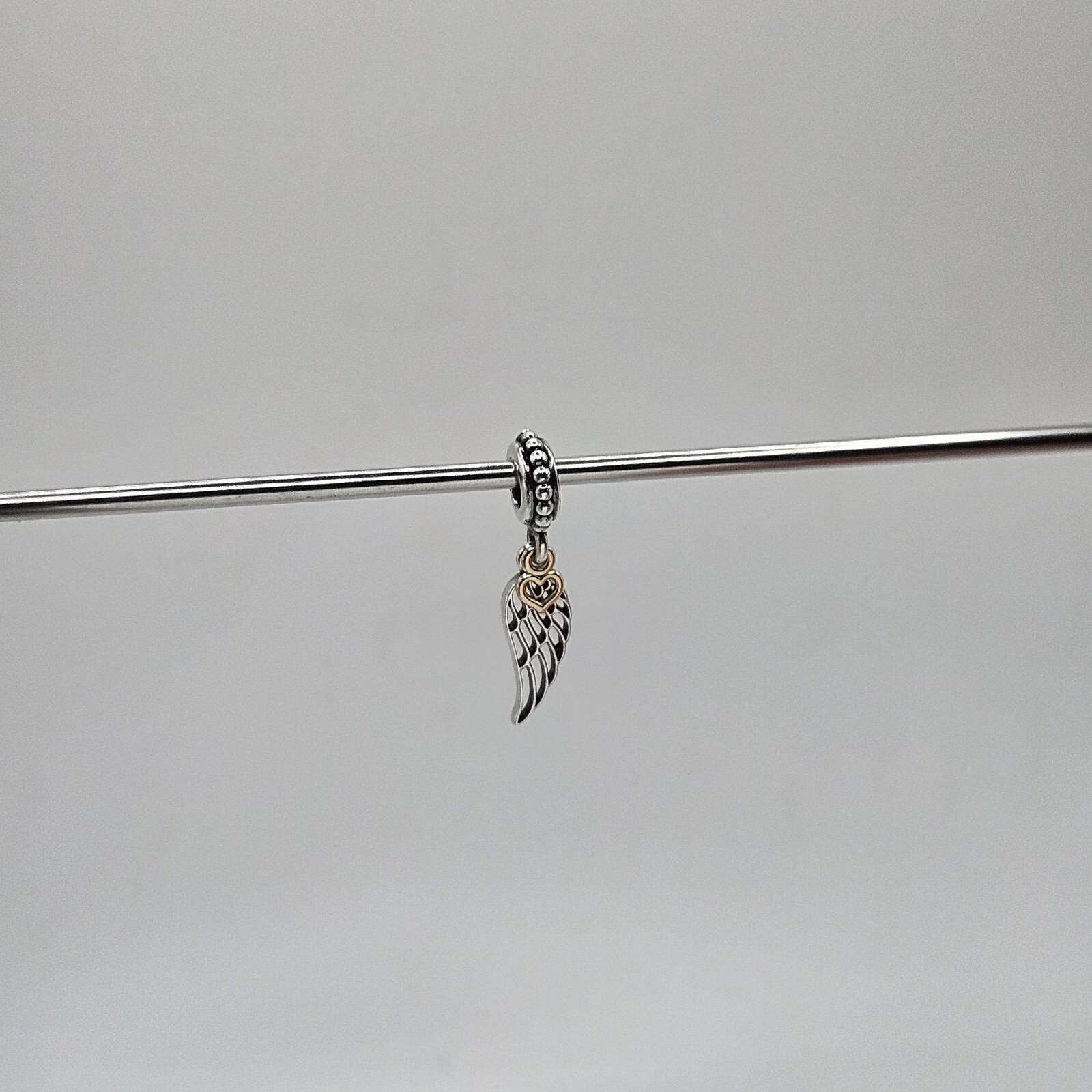 Genuine Pandora Angel Wing Feather Gold Two Tone Hear… - Gem