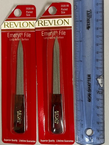 2 Files Revlon Emeryl File 2530-06 Pocket Size Long Lasting Surface ...