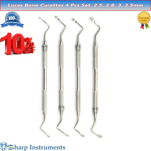 Lucas Bone Curettes 2.5mm-2.8mm-3.5mmm-4mm Surgical Periapical Perio ...